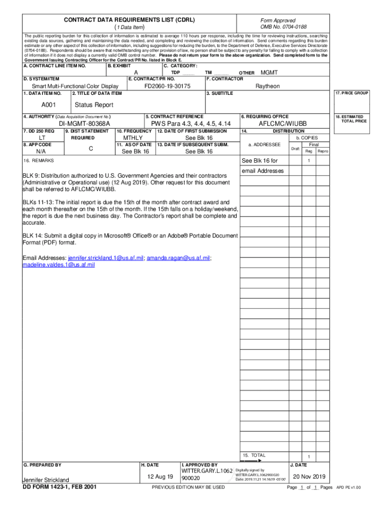 Fillable Online contract data requirements list (cdrl) Fax Email Print ...