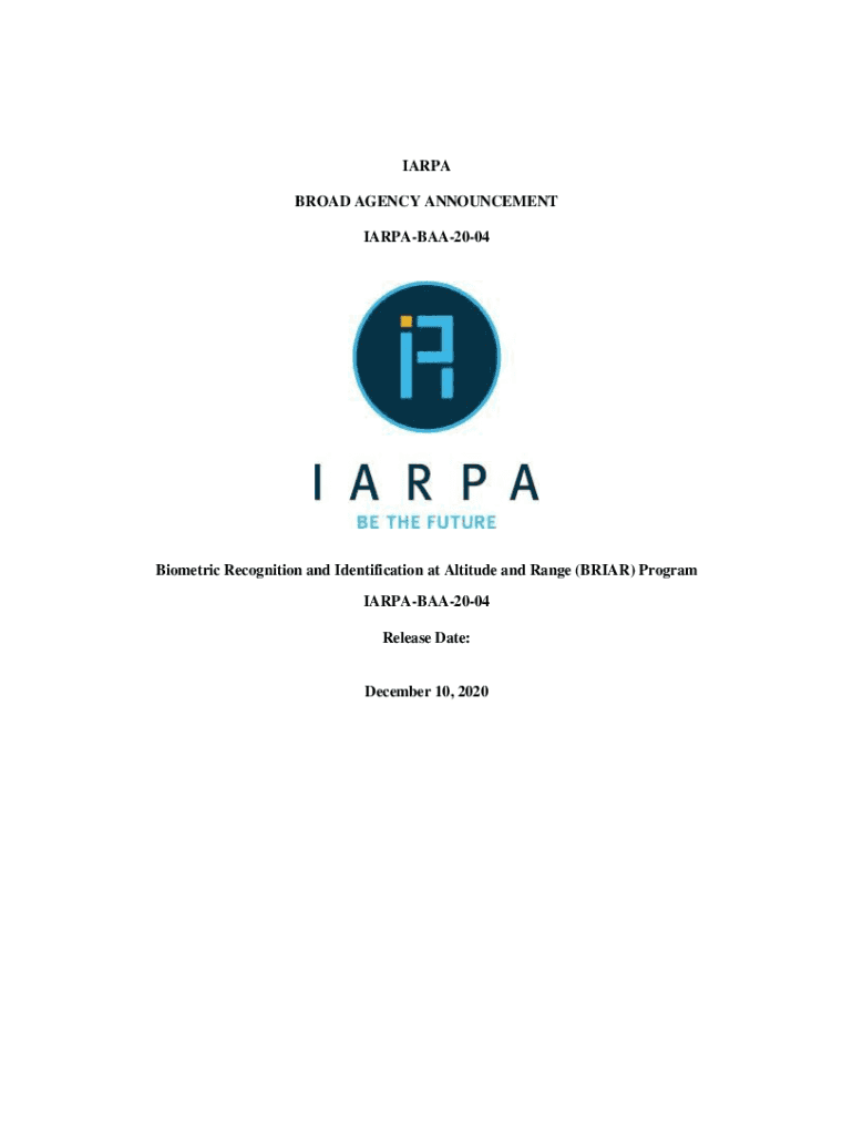Fillable Online IARPA Project Aims to Identify People from Drones by ...