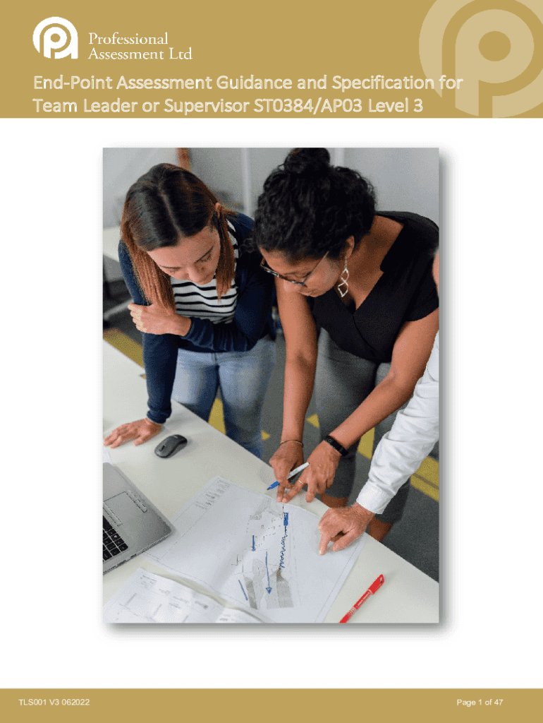 Fillable Online End-point assessment plan for Team Leader / Supervisor ... Fax Email Print ...