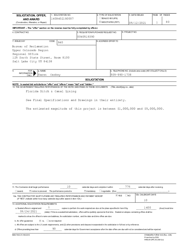 Fillable Online 0040519390 Bureau of Reclamation Upper Colorado ... Fax ...