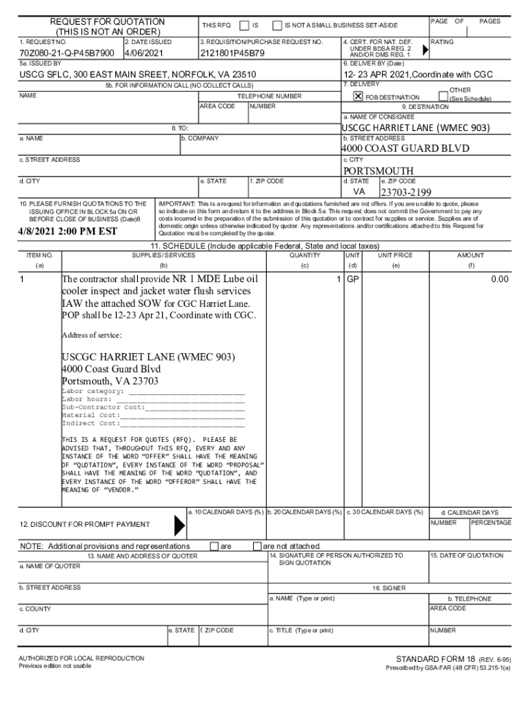 Fillable Online Request for quotation procedure Fax Email Print - pdfFiller