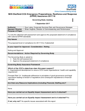 Fillable Online PAPER I Emergency Preparedness, Resilience and Response ...