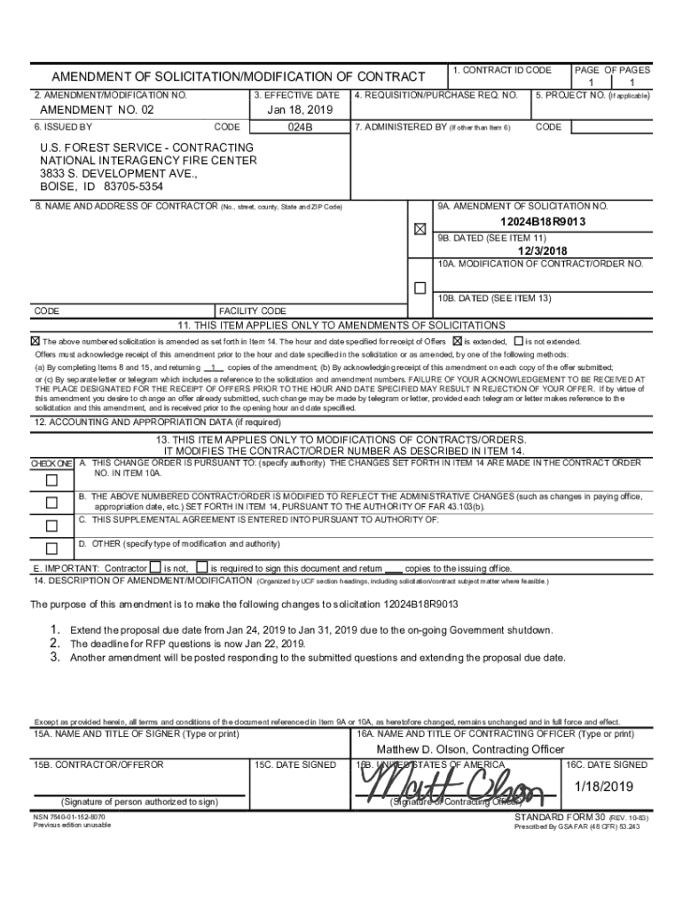 Fillable Online FOREST SERVICE - CONTRACTING Fax Email Print - pdfFiller