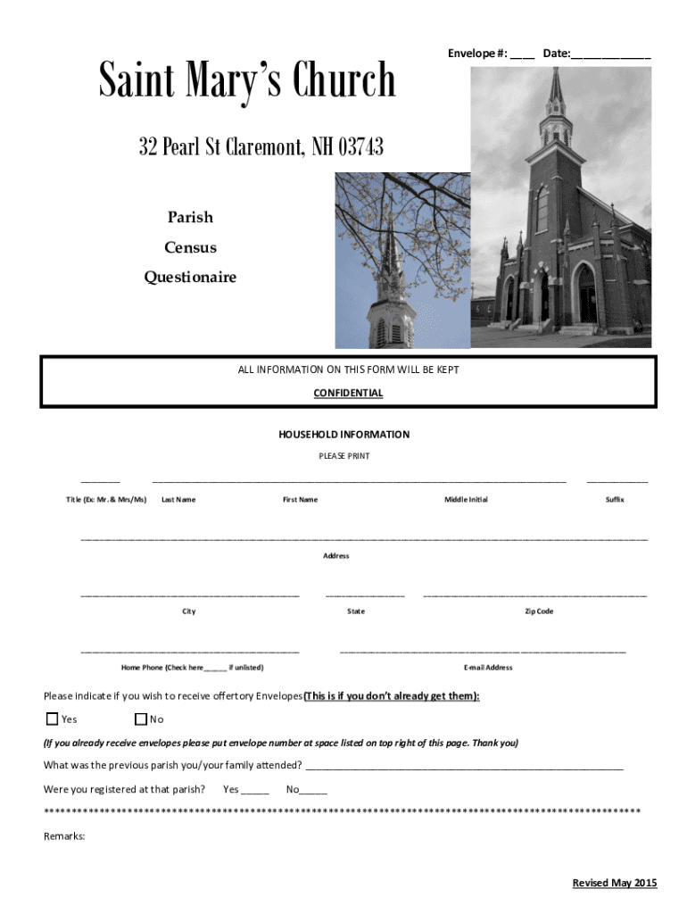 Fillable Online Envelopes - The Roman Catholic Church of Saint Mary Fax ...