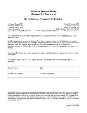 Fillable Online Advance Practice Nurse Consent Form Fax Email Print ...