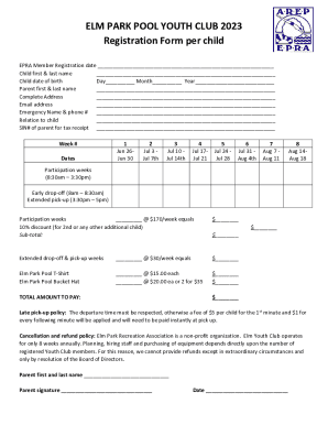 Fillable Online Elm Avenue Park-Pool Pass Renewal Form Fax Email Print ...