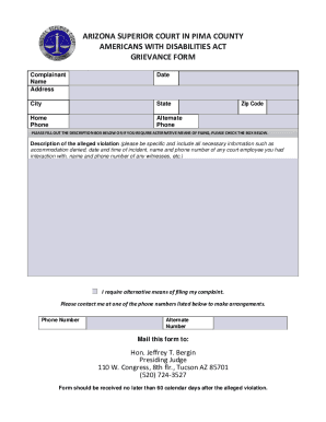 Fillable Online ARIZONA SUPERIOR COURT IN ... Fax Email Print - pdfFiller