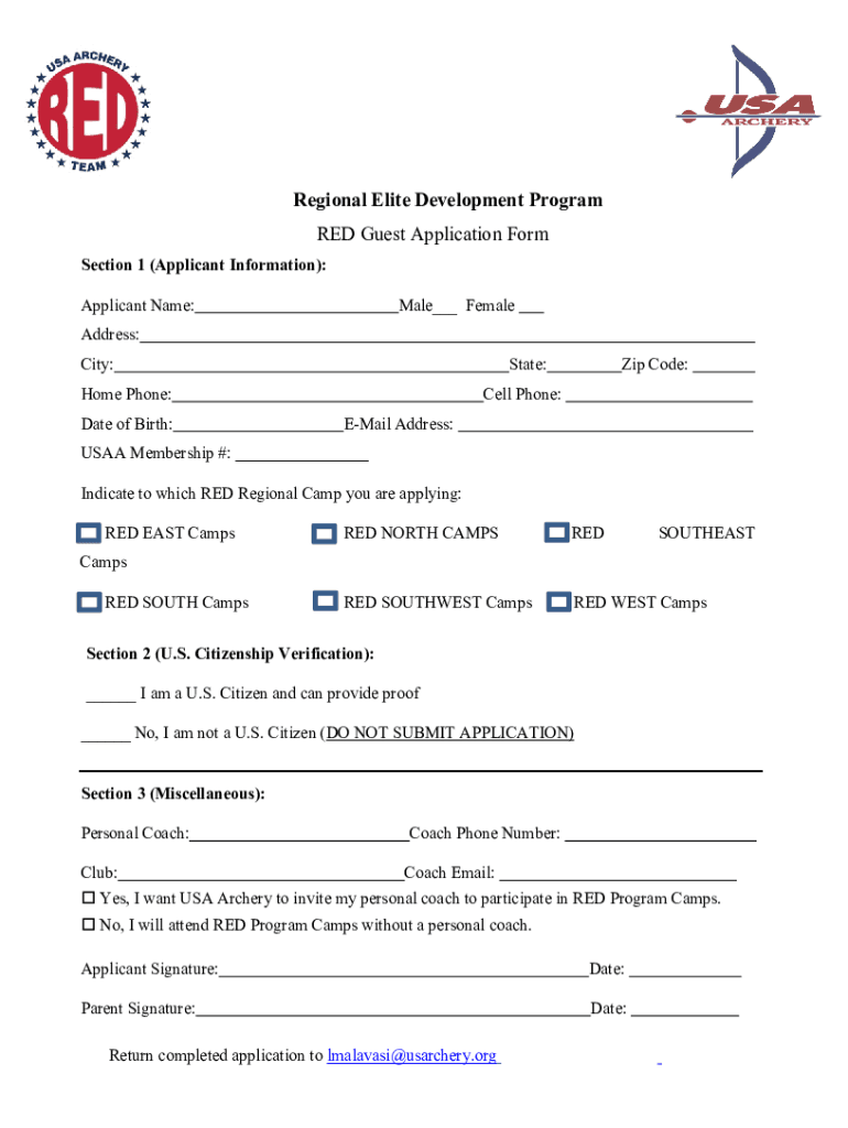 Fillable Online Regional Dream Team Application Form Fax Email Print - pdfFiller