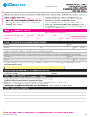 Fillable Online cgm renewal request form 1 year approval Fax Email Print - pdfFiller