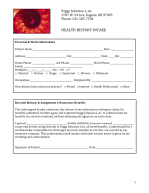 Fillable Online health-history-intake-form.doc Fax Email Print - pdfFiller
