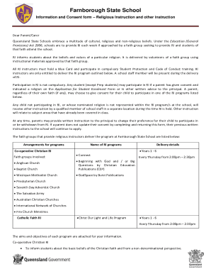 Fillable Online Religious instruction consent form template Fax Email ...