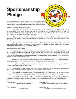 Fillable Online NWJSA S.A.G.E. (Set A Good Example) Sportsmanship ...