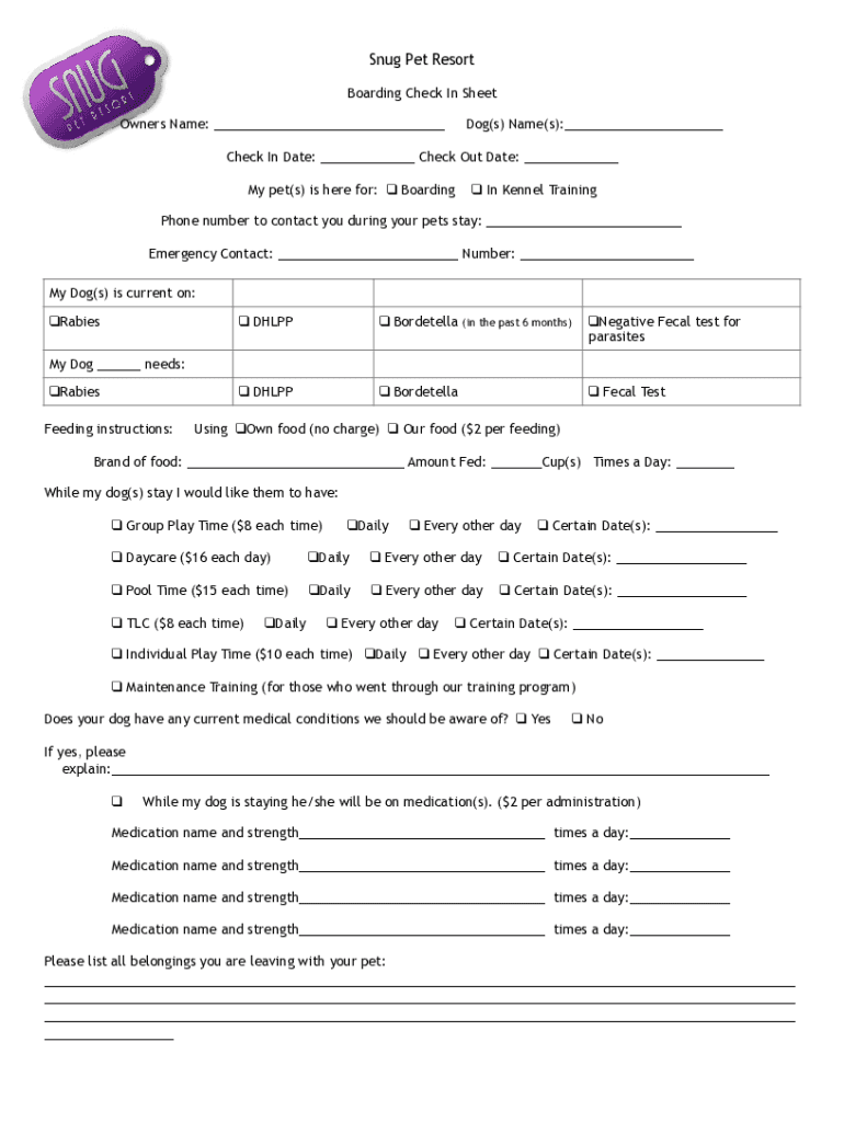 Fillable Online check-in-sheet-boarding Fax Email Print - pdfFiller