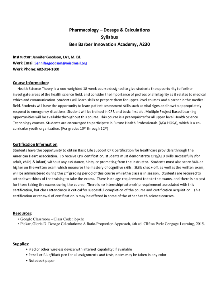 Fillable Online Dose Calculation Desired Over Have Formula Method Fax ...