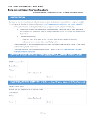 Fillable Online Connecticut Energy Storage Solutions Program. NEW ...