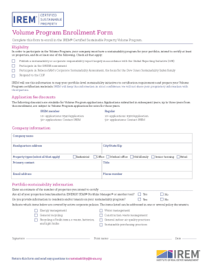 Fillable Online IREM Certified Sustainable Property Volume Program ...