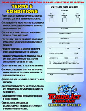 Fillable Online Turbo Pass Registration Print Fax Email Print - pdfFiller
