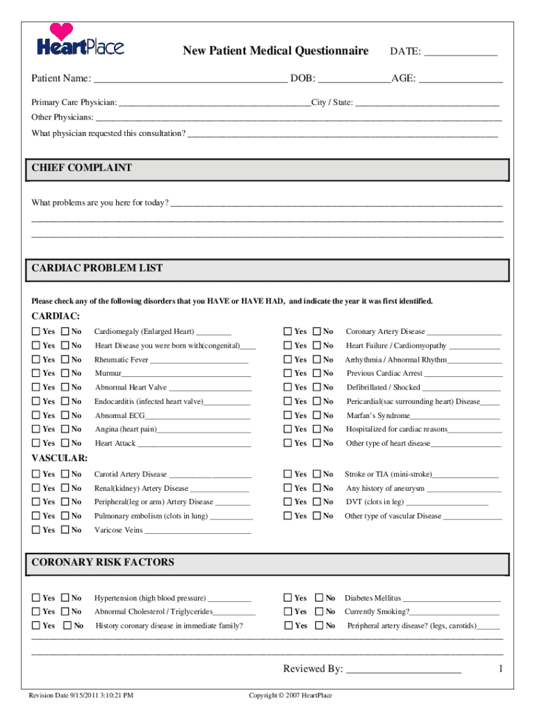 Fillable Online Adobe Reader PDF - MCD New Patient Questionnaire Fax ...