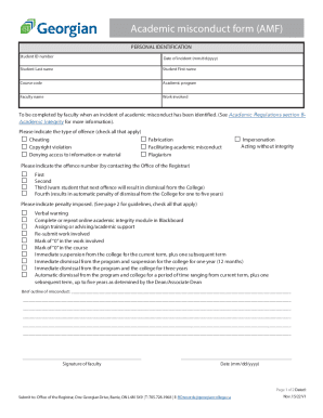 Fillable Online Academic misconduct form (AMF) Fax Email Print - pdfFiller