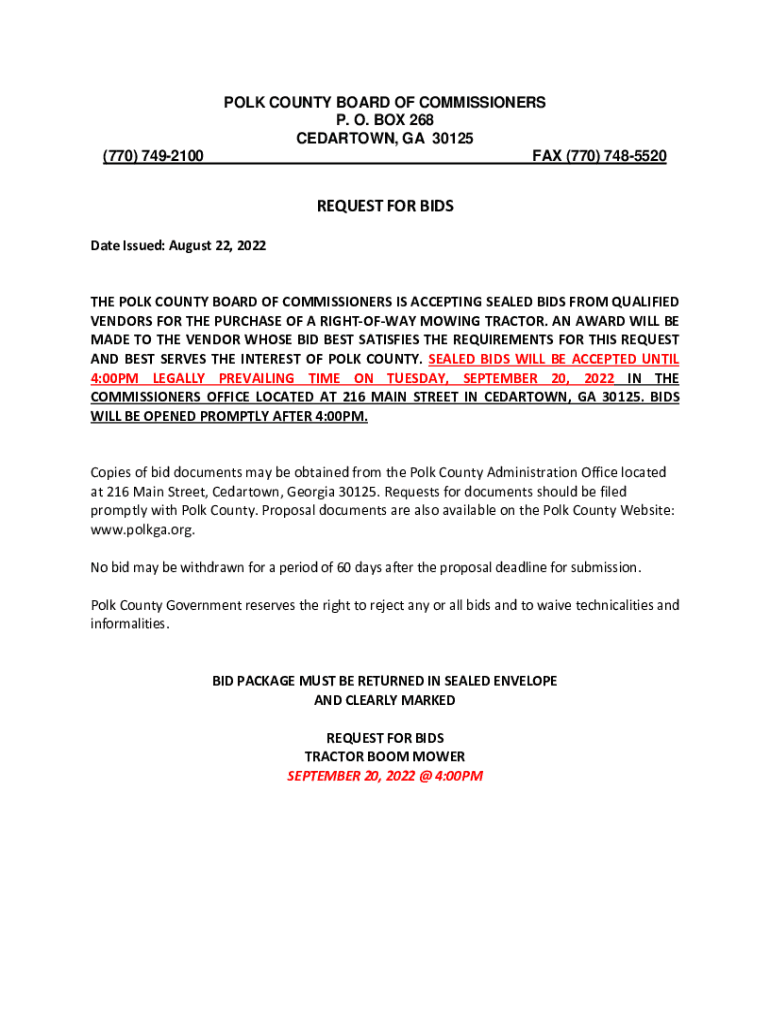 Fillable Online Polk County Georgia - Board of Commissioners Fax Email Print - pdfFiller