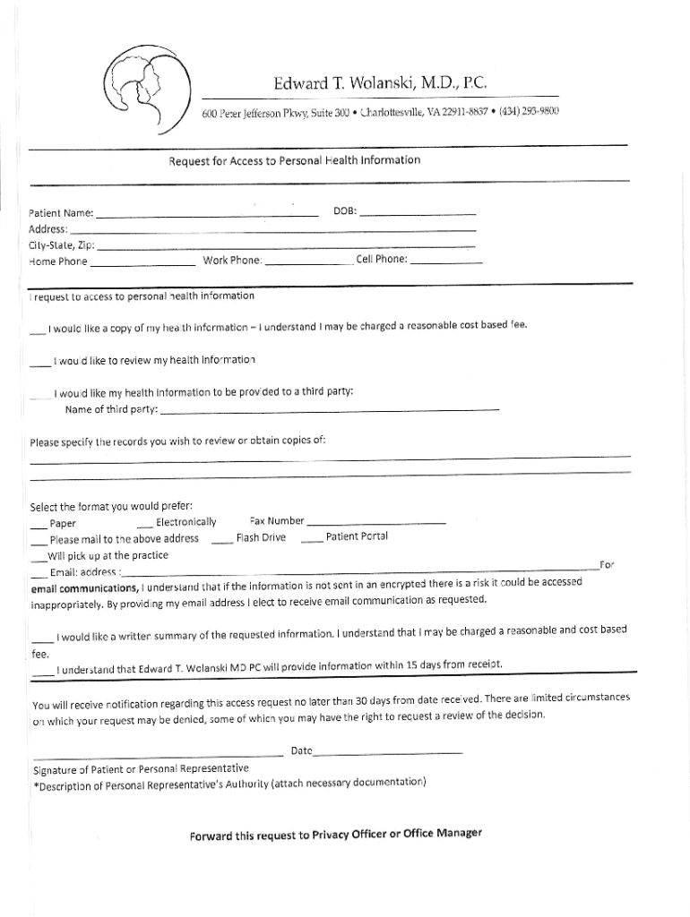 Fillable Online Dr. Edward Wolanski, MD, Obstetrics & Gynecology Fax ...