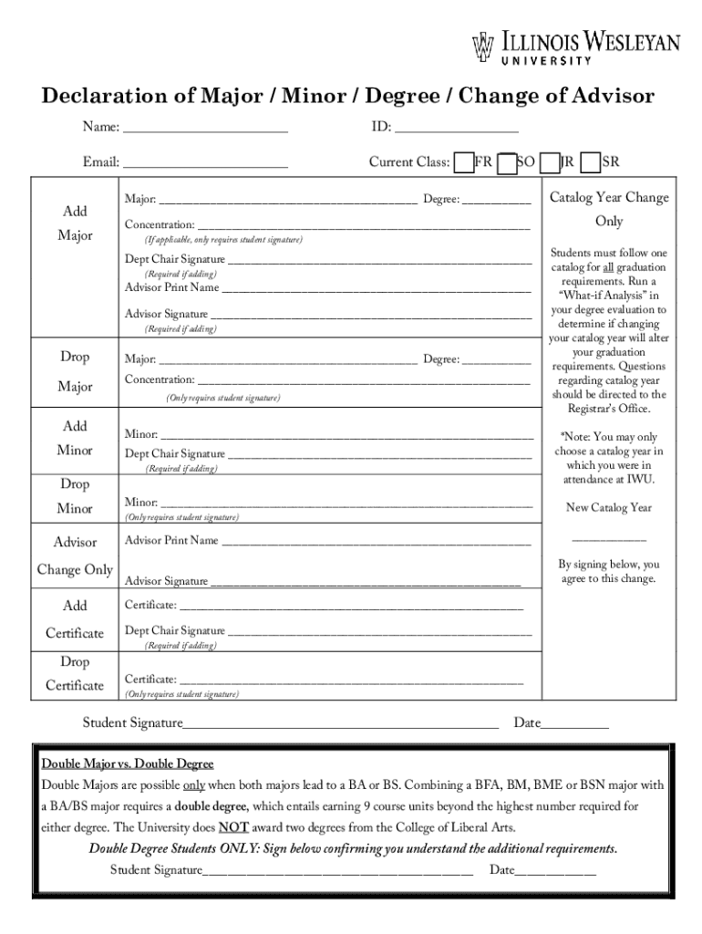 Fillable Online Major: Degree: Fax Email Print - pdfFiller