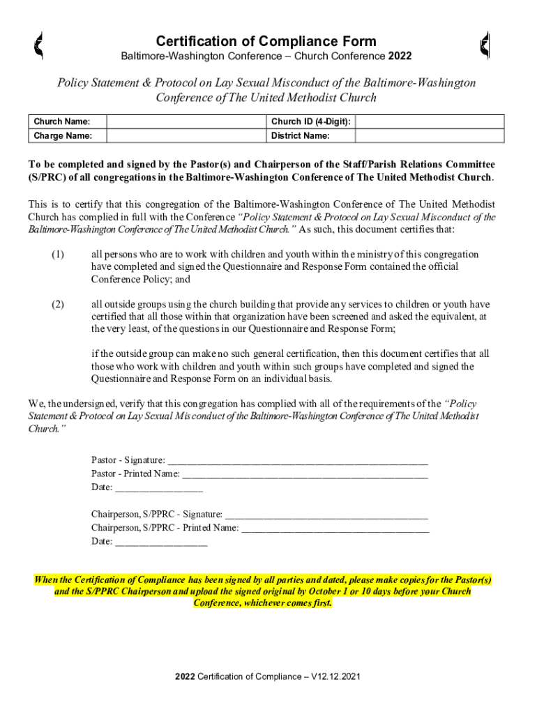 Fillable Online Certification of Compliance Form Fax Email Print ...