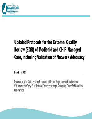 Fillable Online Updated Protocols for the External Quality Review (EQR ...