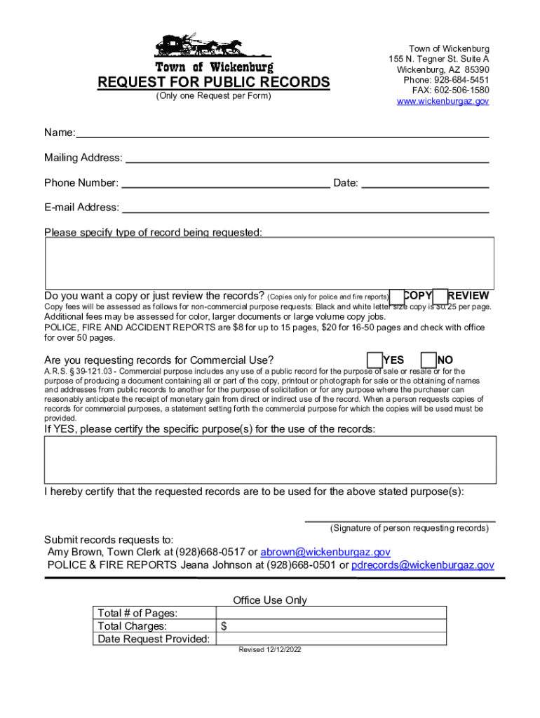 Fillable Online Records Request Form Dec 2022 New Emails.docx Fax Email Print - pdfFiller