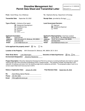 Fillable Online Permit Data Sheet and Transmittal Letter Fax Email ...