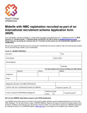 Fillable Online Midwife with NMC registration recruited as part of an ...