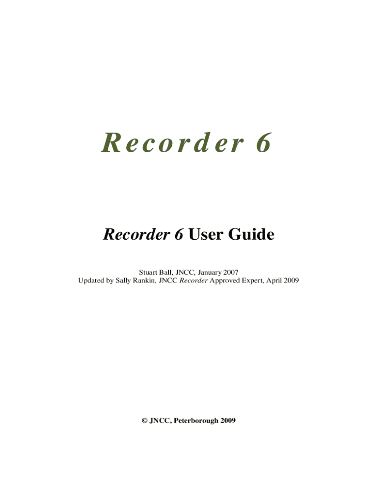 Fillable Online Recorder 6 User Guide. Recorder Fax Email Print - pdfFiller