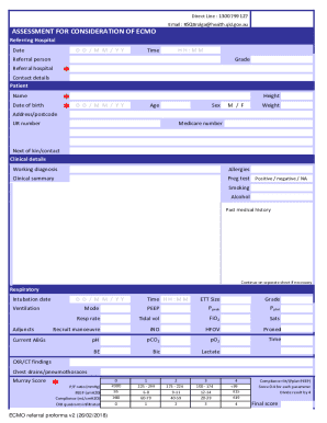 Fillable Online ECMO referral form. ECMO retrievals Fax Email Print ...