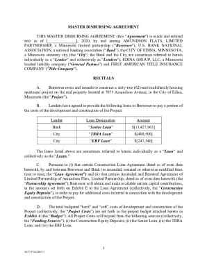 Fillable Online Exhibit D - Form of Disbursing Agreement Fax Email ...