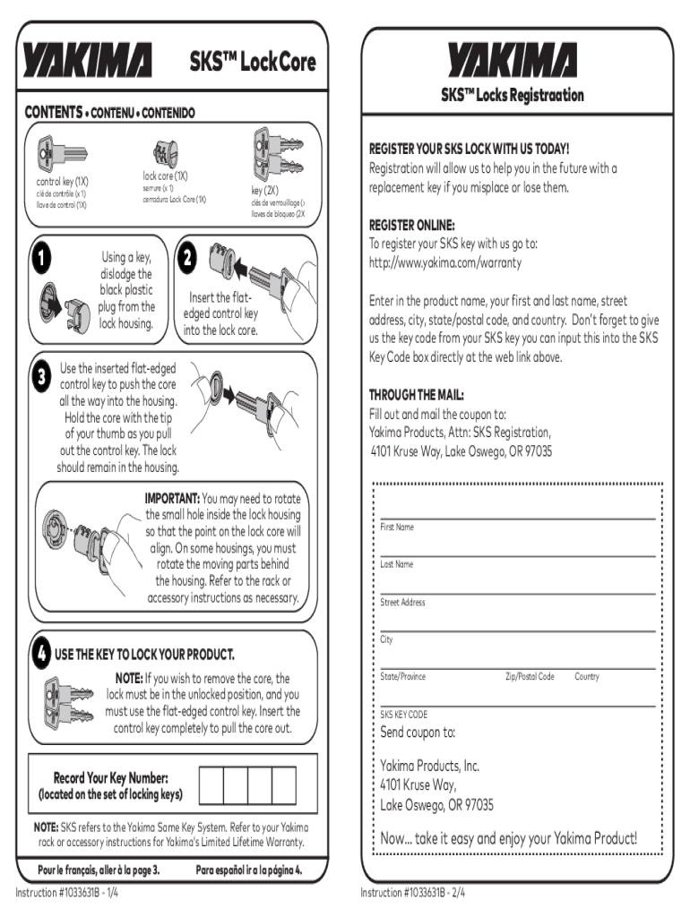 Completable En línea SKS Lock Cores for Yakima Car Rack System ...