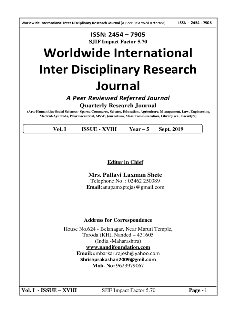 Fillable Online Worldwide International Inter Disciplinary Research ...