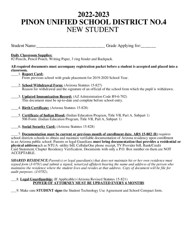 Fillable Online #4 SY 21-22 MS PUSD NEW Student application ...
