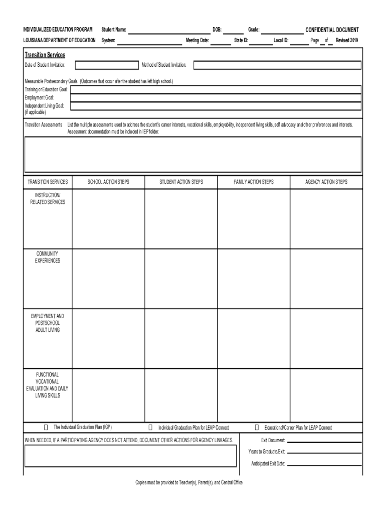 Fillable Online IEP with template - INDIVIDUALIZED EDUCATION ... Fax ...