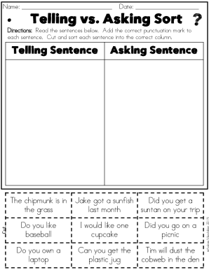 Fillable Online Asking And Telling Sentences Sort Teaching Resources ...