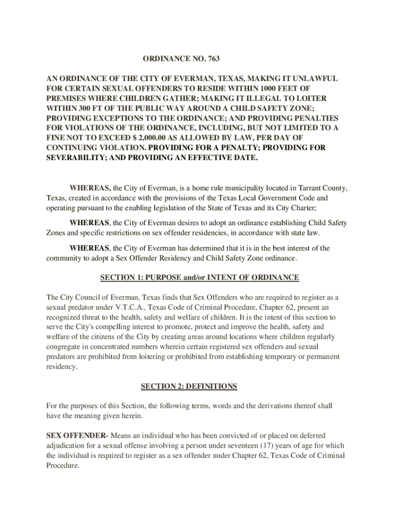 Fillable Online Town Ordinances Can Be Problematic for Texas ... Fax ...
