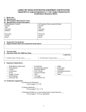 Fillable Online Annual Certification Data for Vehicles, Engines, and ...