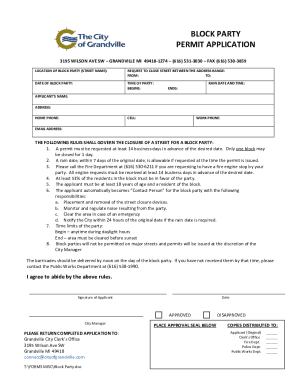 Fillable Online RESIDENTIAL BLOCK PARTY PERMIT APPLICATION Fax Email ...