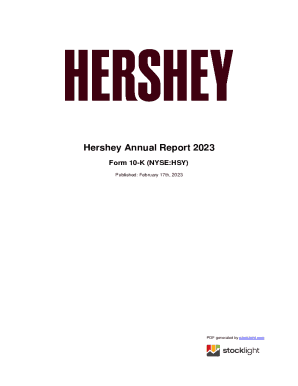 Fillable Online The Hershey Company - Form 10-K Fax Email Print - pdfFiller