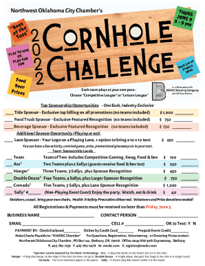 Fillable Online Cornhole Challenge Fax Email Print - pdfFiller