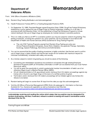 Fillable Online Drug Testing and Influenza Forms VA paperwork .pdf Fax ...