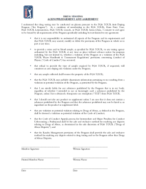 Fillable Online DRUG TESTING ACKNOWLEDGEMENT AND AGREEMENT I ... Fax ...