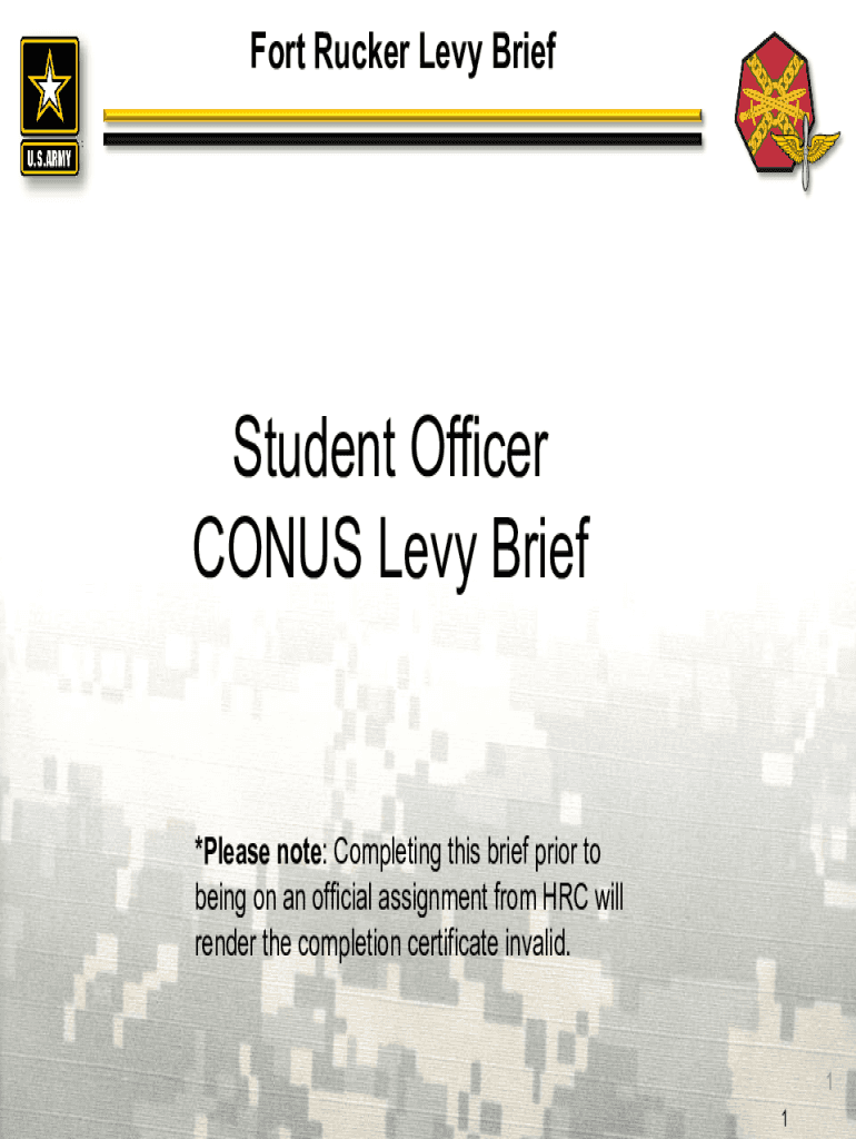 Fillable Online Fort Rucker Levy Brief - Fill Online, Printable ...