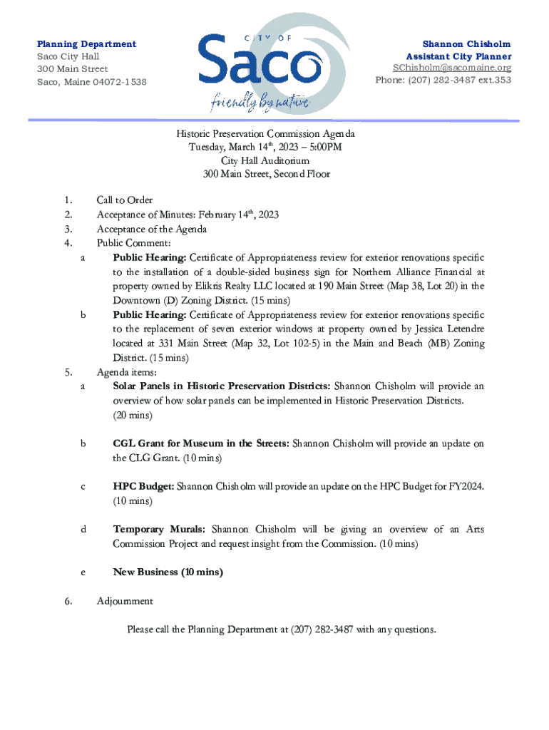 Fillable Online Planning Department Shannon Chisholm TO Fax Email Print ...