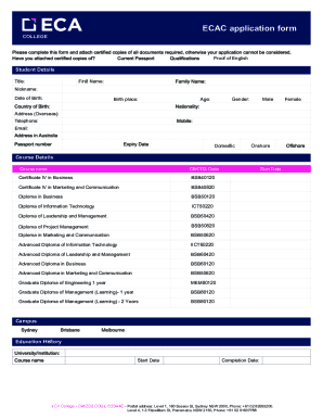 Fillable Online ECA-College-Application-Form-1 Fax Email Print - pdfFiller