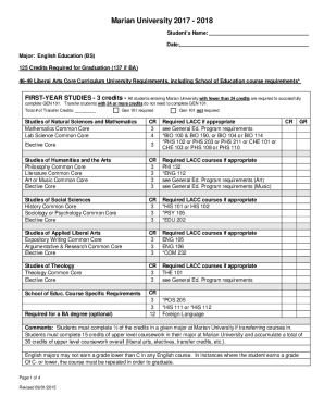 Fillable Online English Education Major Program Sheet Fax Email Print ...